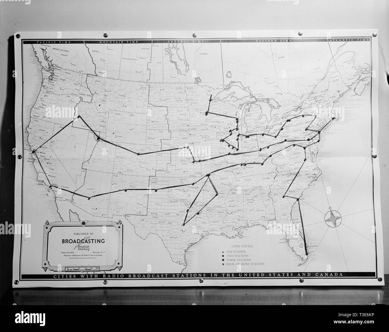 1930s united states broadcasting map hi-res stock photography and ...