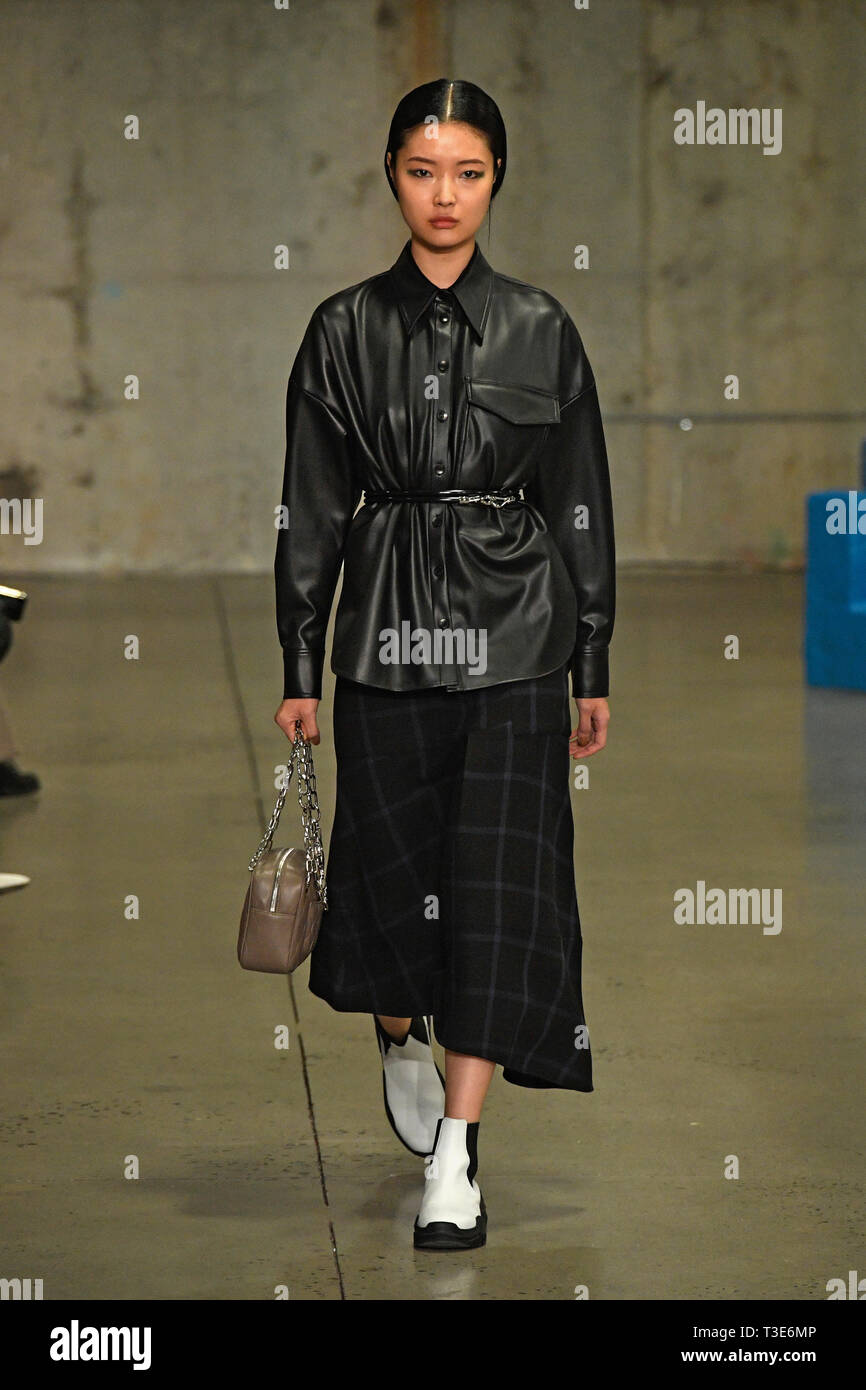 NEW YORK, NY - FEBRUARY 10: A model walks the runway at the Tibi ...