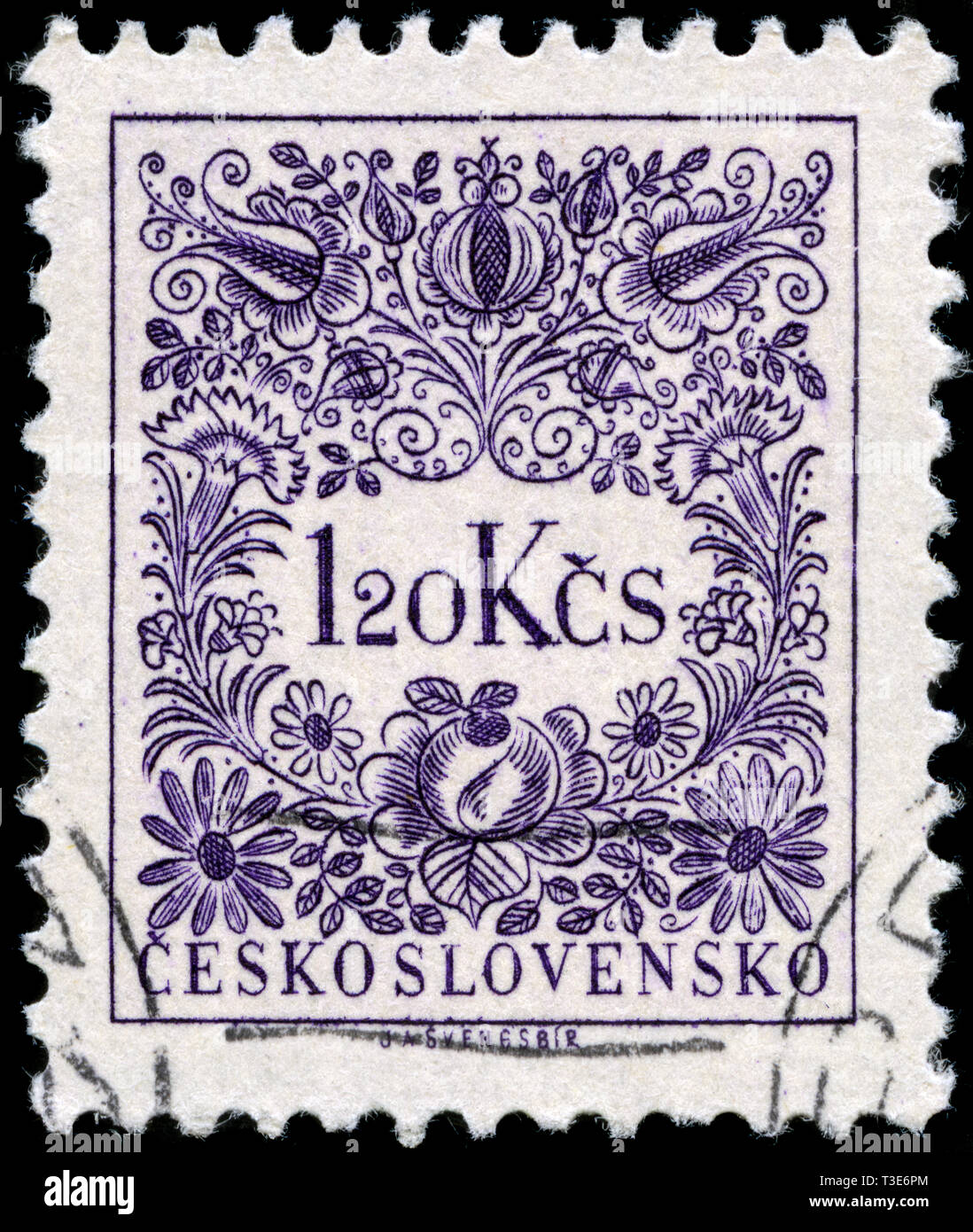 Postage stamp from the former state Czechoslovakia in the Postage Due ...