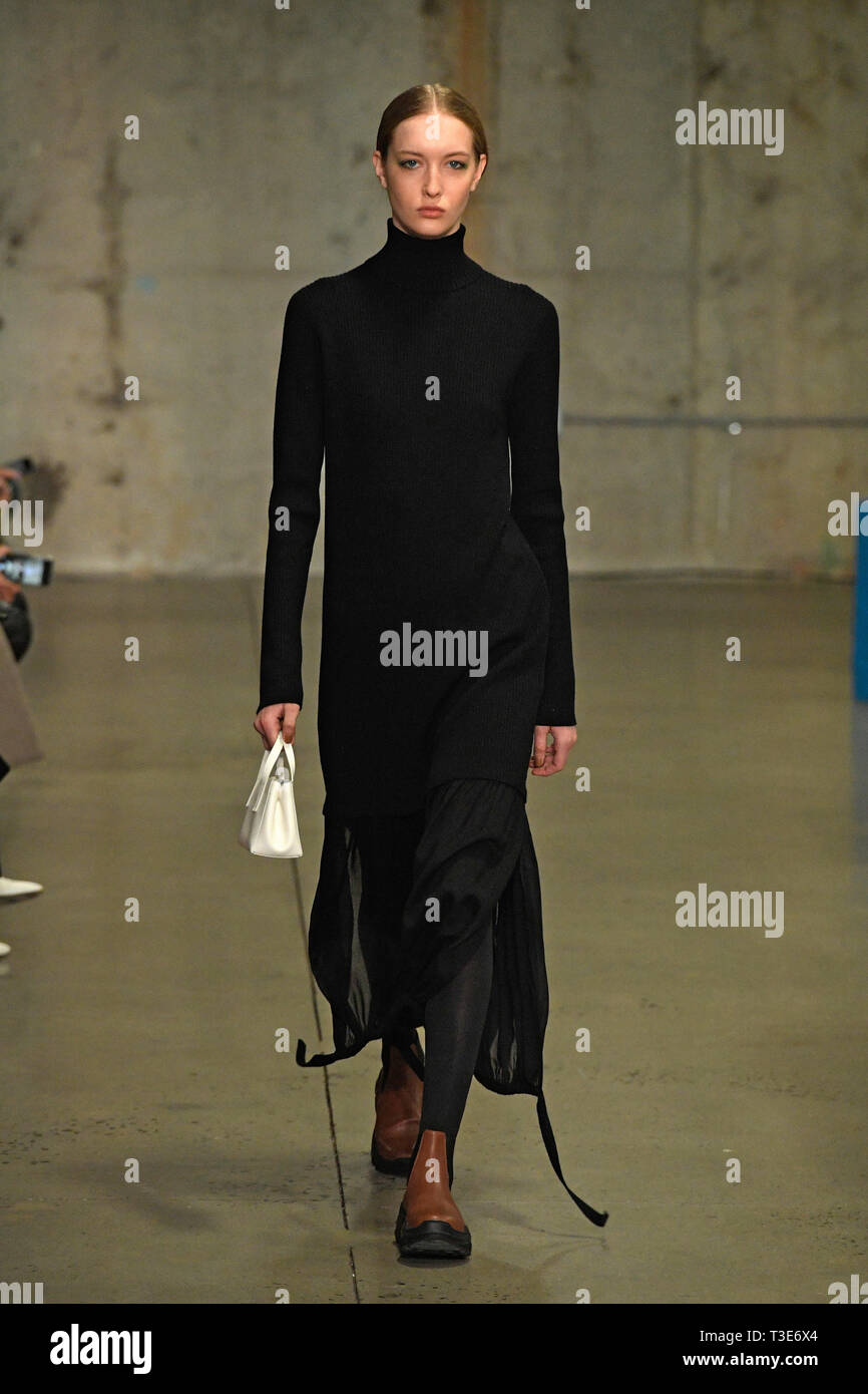 NEW YORK, NY - FEBRUARY 10: A model walks the runway at the Tibi ...