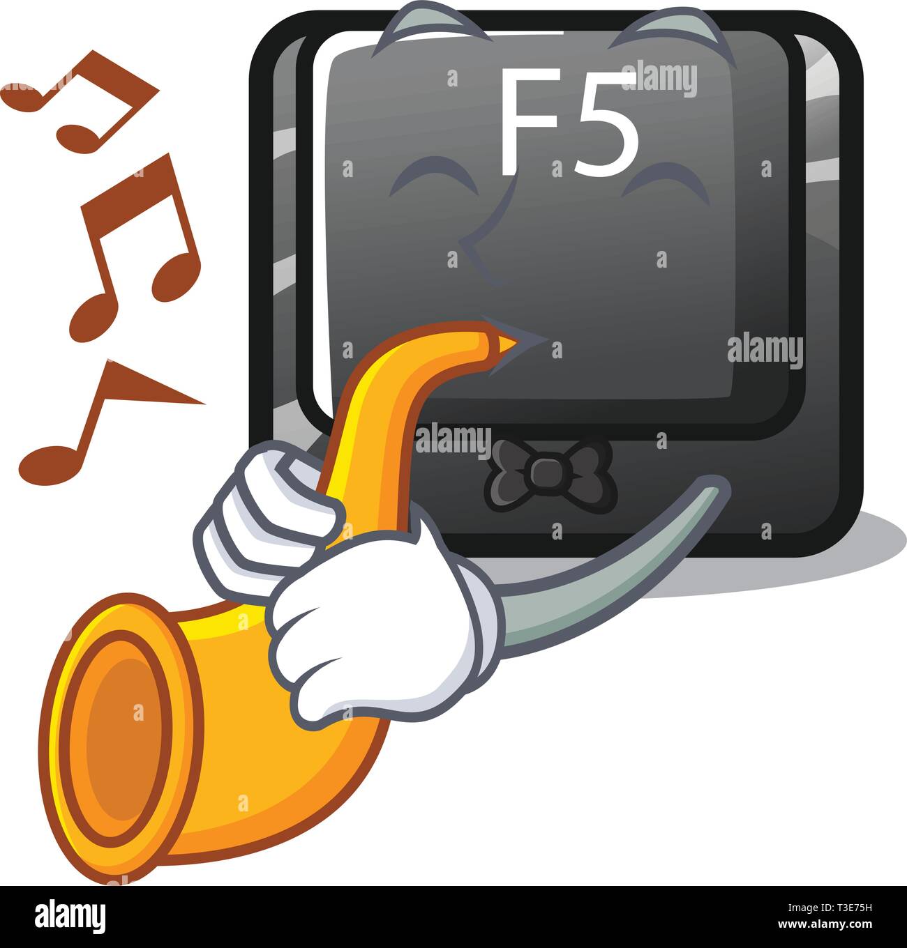 With trumpet button f5 in the shape cartoon Stock Vector Image & Art ...