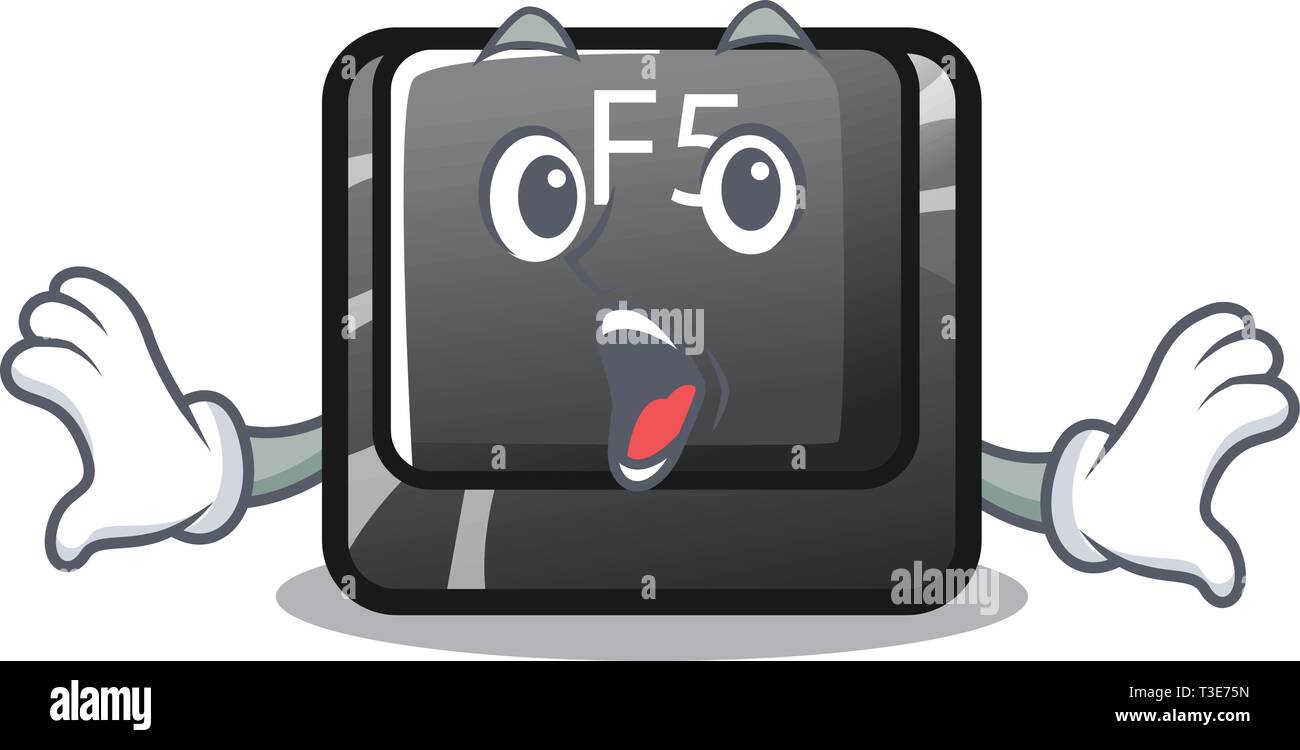 Surprised button f5 in the shape cartoon Stock Vector Image & Art - Alamy