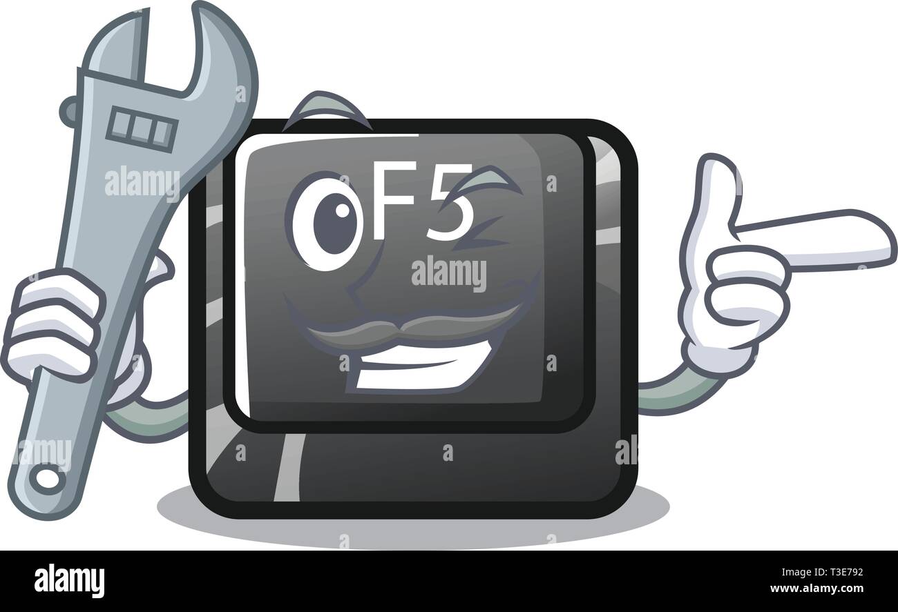 Mechanic longest F5 button on cartoon keyboard Stock Vector Image & Art ...