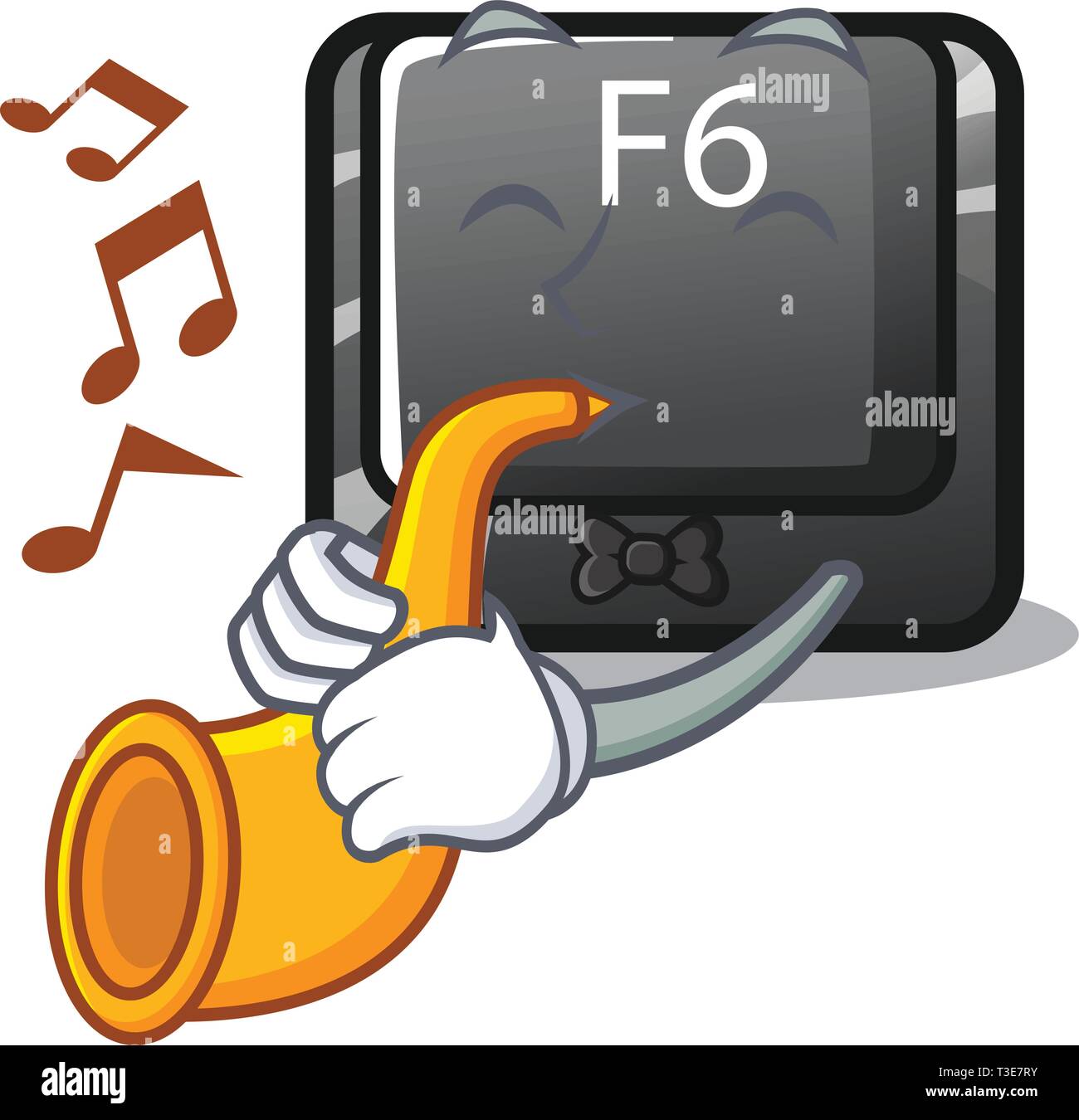With trumpet button f6 on the shape cartoon Stock Vector Image & Art ...