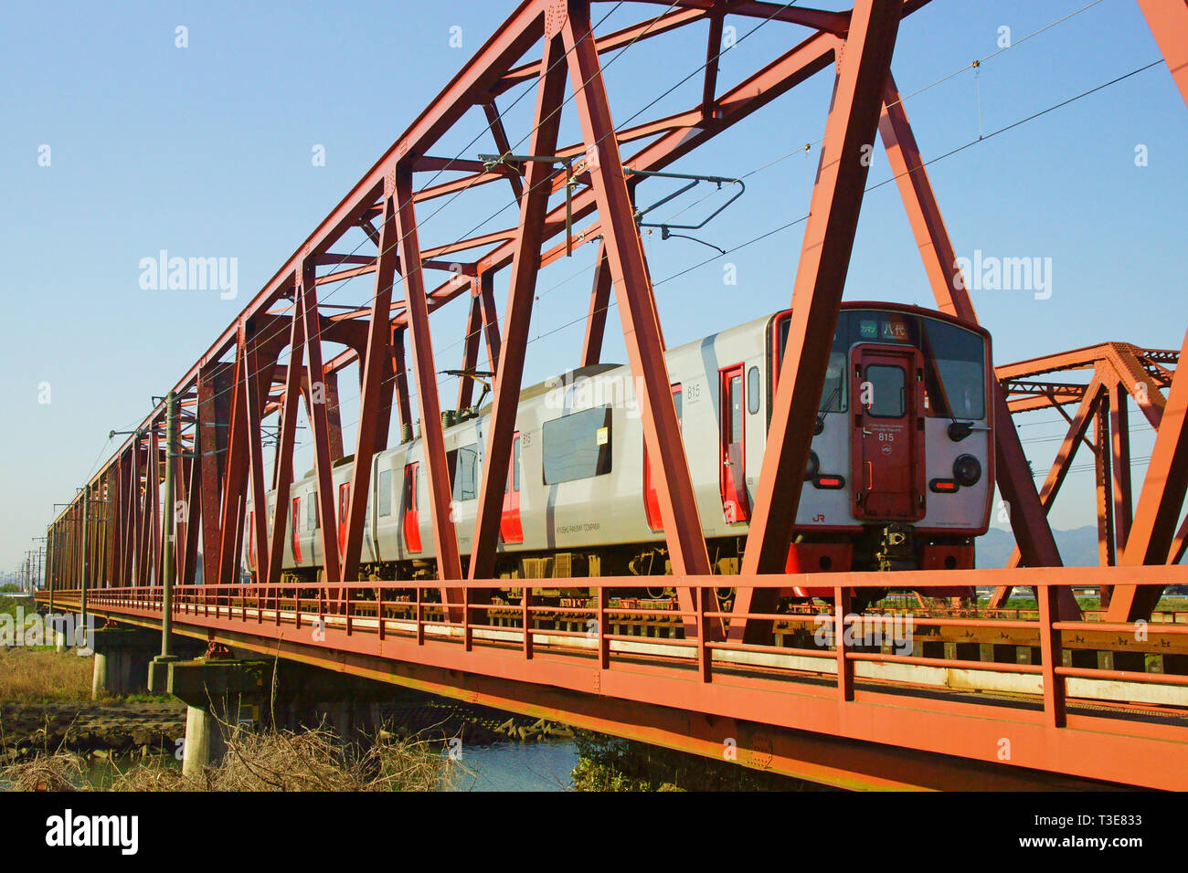 Local train running on Kagoshima Main Line Stock Photo - Alamy