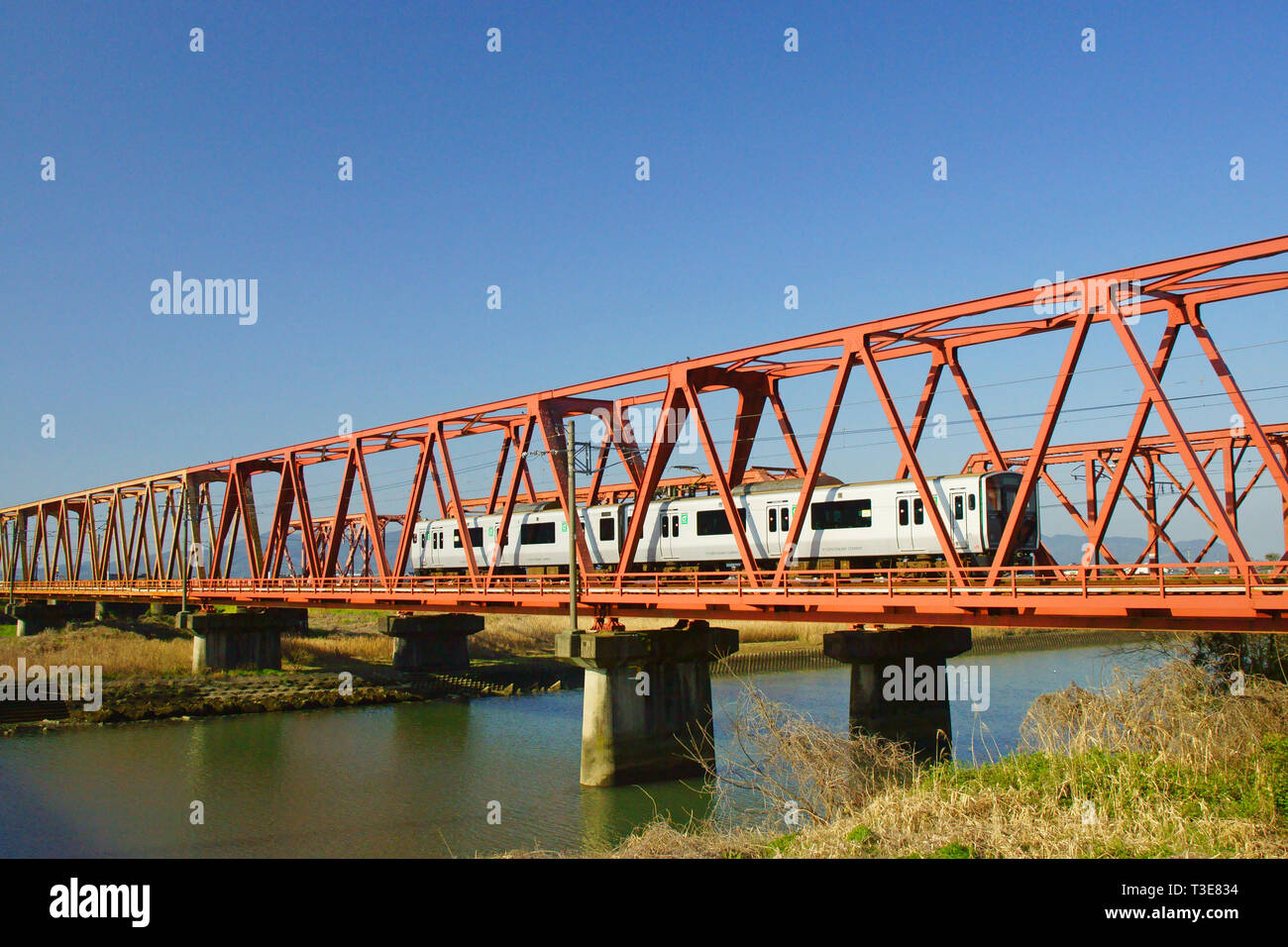 Local train running on Kagoshima Main Line Stock Photo - Alamy
