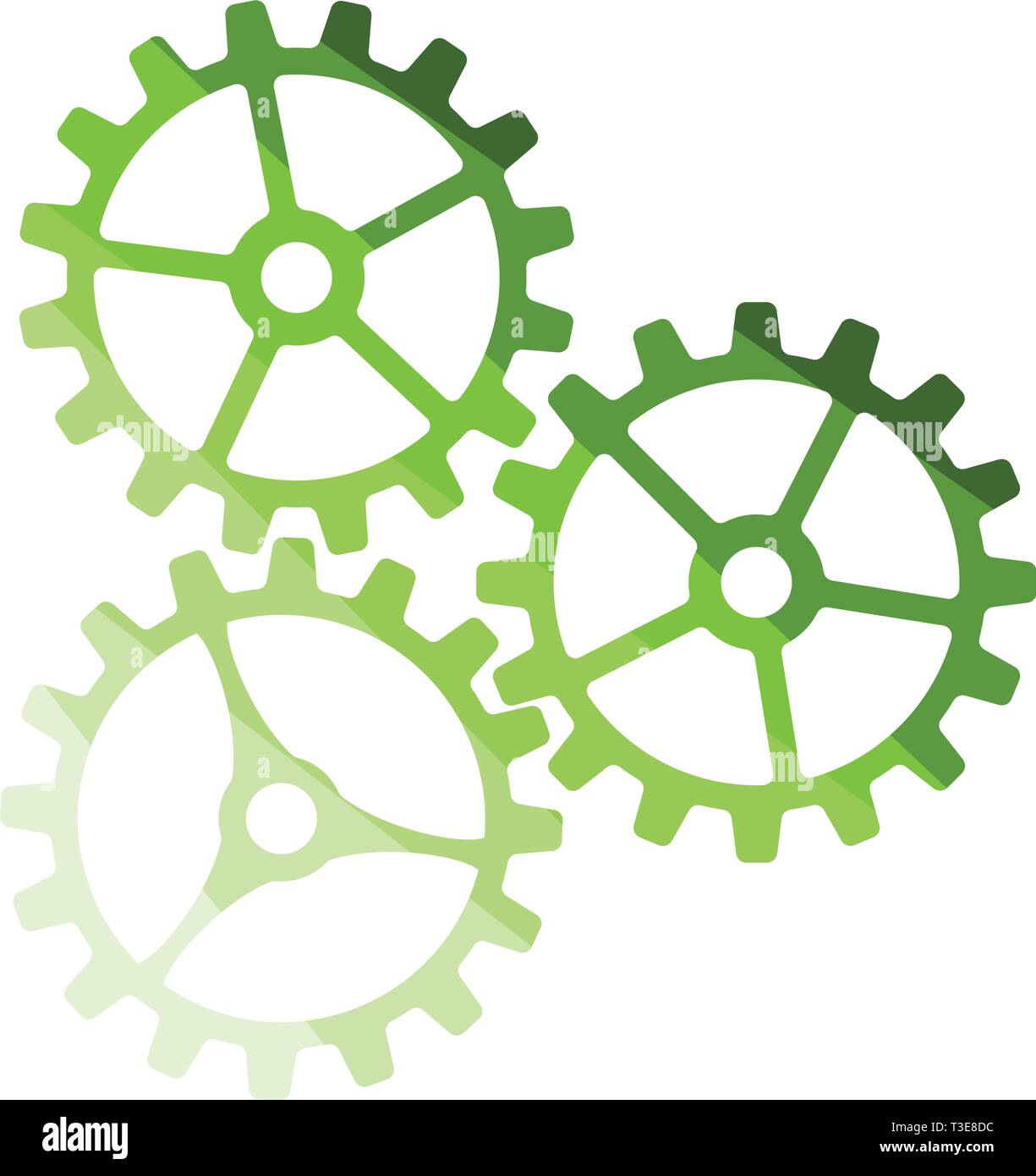 Gear icon. Flat color design. Vector illustration Stock Vector Image ...