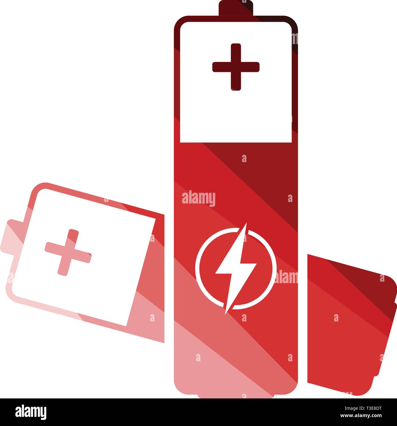 Electric battery icon. Flat color design. Vector illustration Stock ...