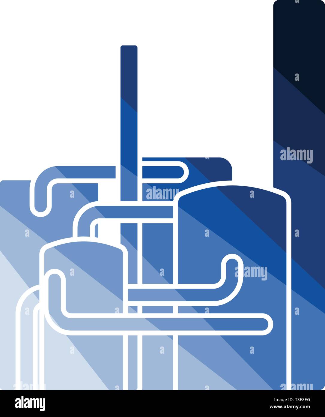 Chemical plant icon. Flat color design. Vector illustration Stock ...