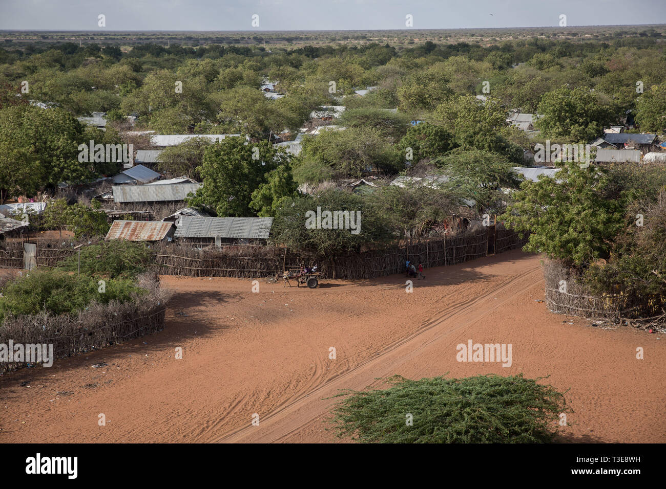 The view from a water tower in Dadaab refugee camp, eastern Kenya ...