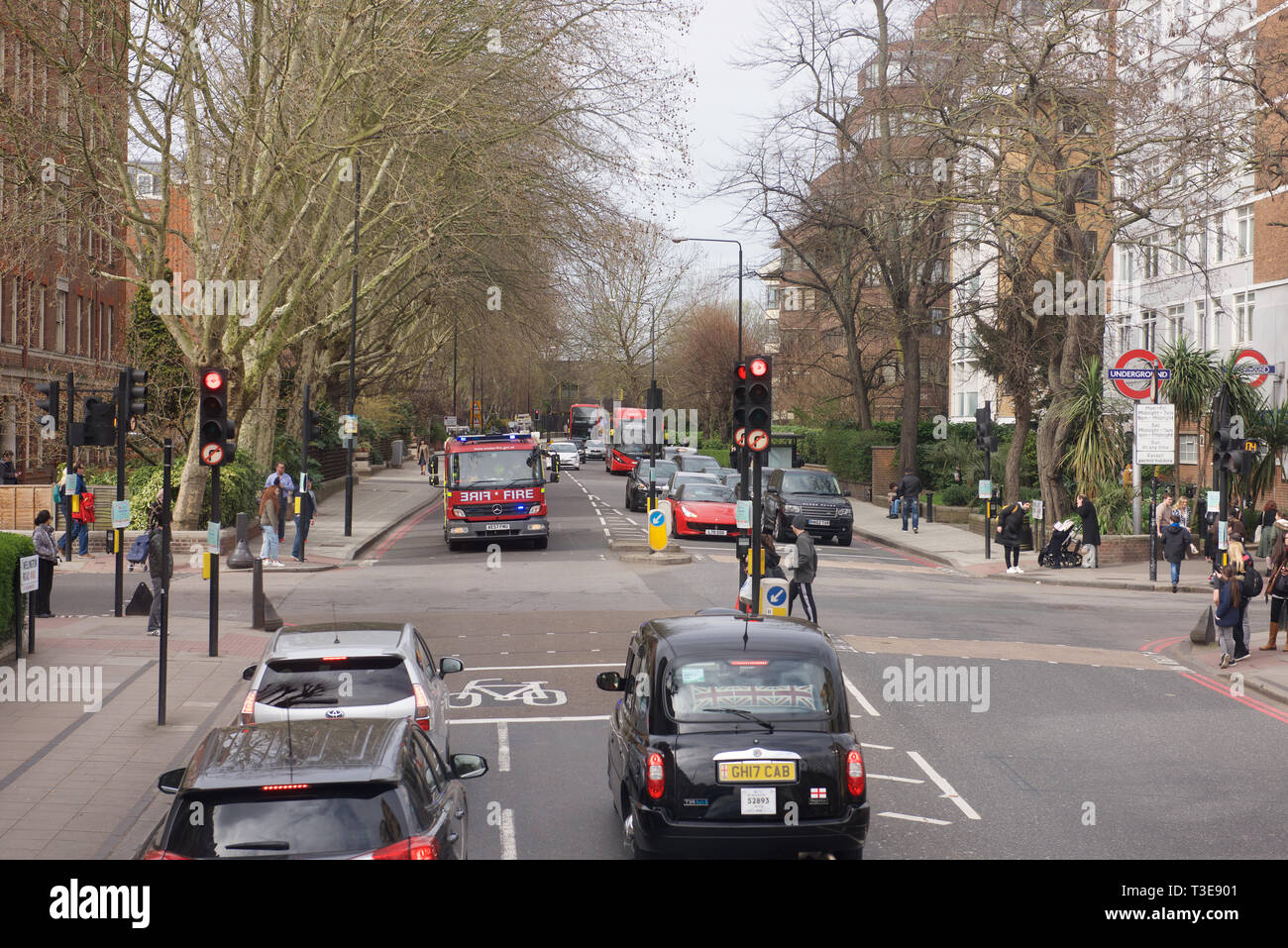 Fire engine on an emergency call in London Stock Photo - Alamy