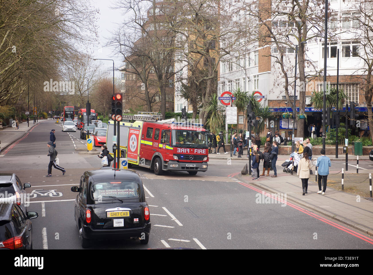 Fire engine on an emergency call in London Stock Photo - Alamy