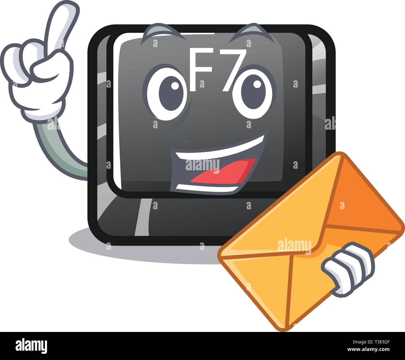 With envelope button f7 in the shape mascot Stock Vector Image & Art ...