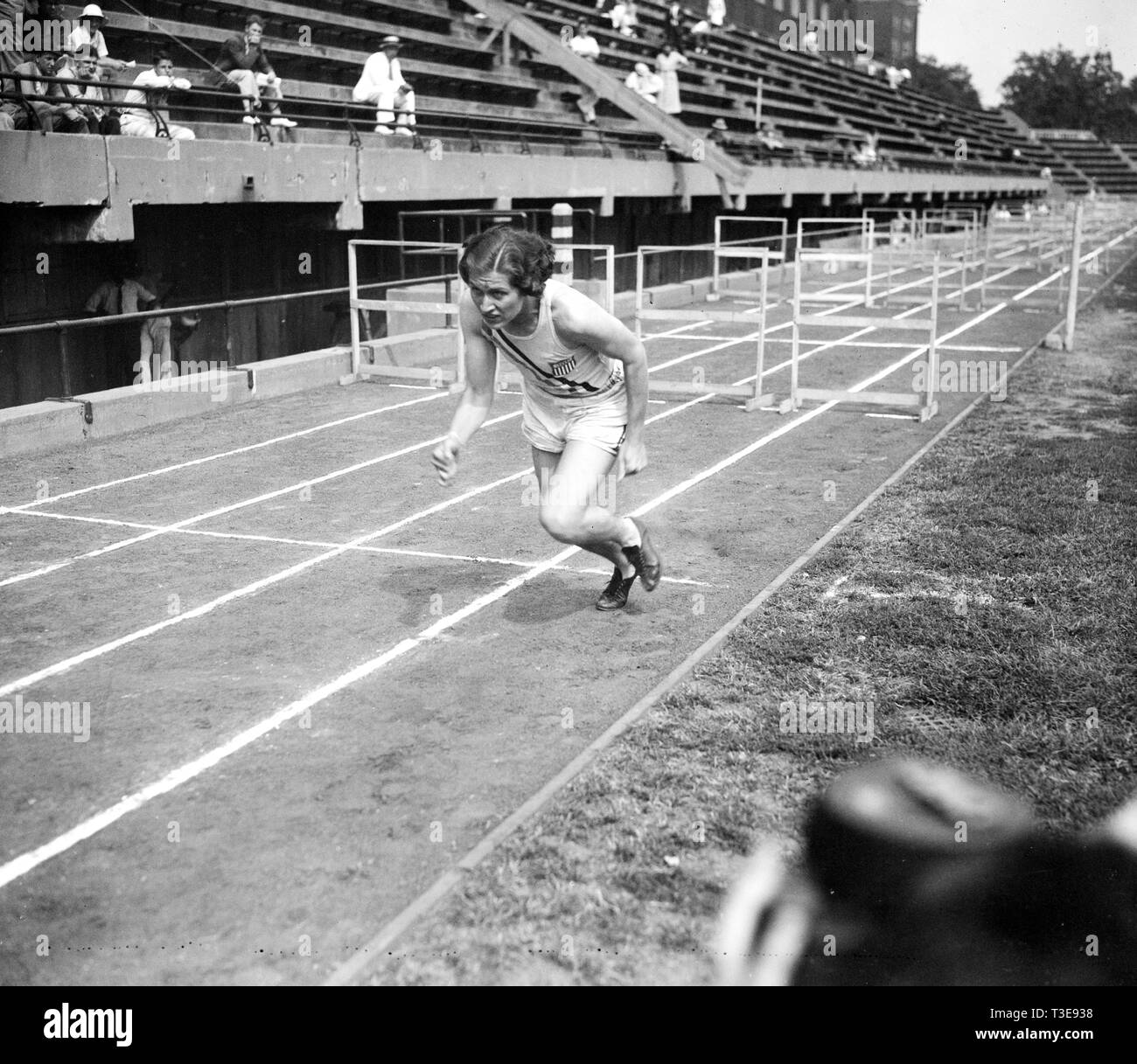 Helen Stephens in action, Washington, D.C., Sept. 12. Photo shows Helen ...