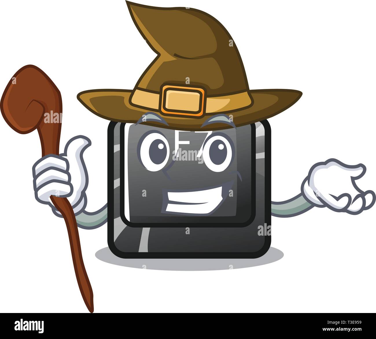 Witch F7 button installed in computer cartoon Stock Vector Image & Art ...