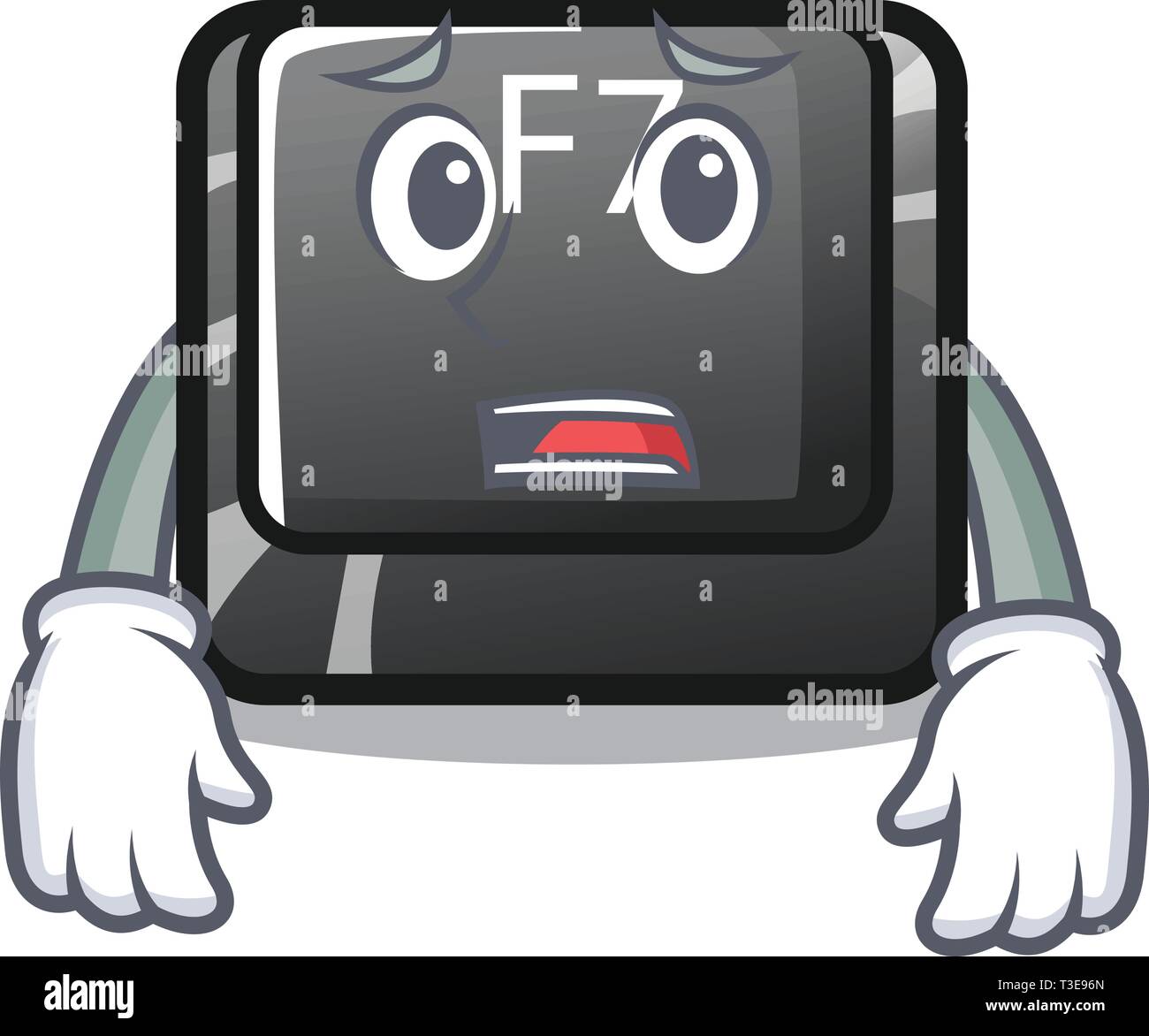 Afraid F7 button installed in computer cartoon Stock Vector Image & Art ...
