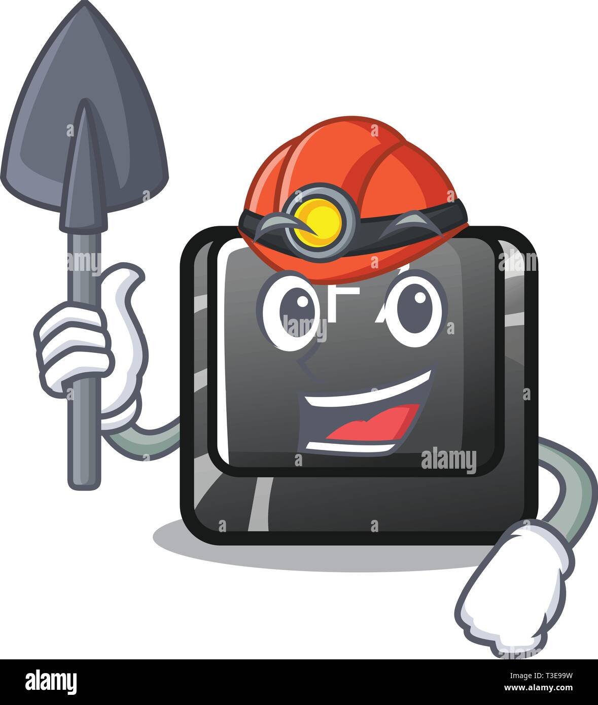 Miner F7 button installed in computer cartoon Stock Vector Image & Art ...