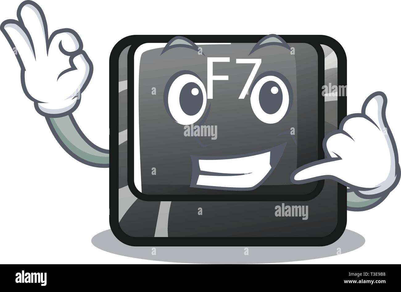 Call me button f7 isolated in the character Stock Vector Image & Art ...