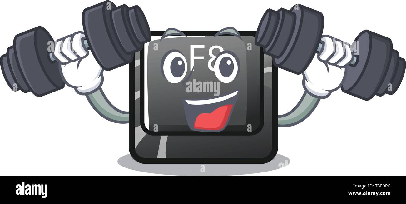 Fitness button f8 in the shape character Stock Vector Image & Art - Alamy