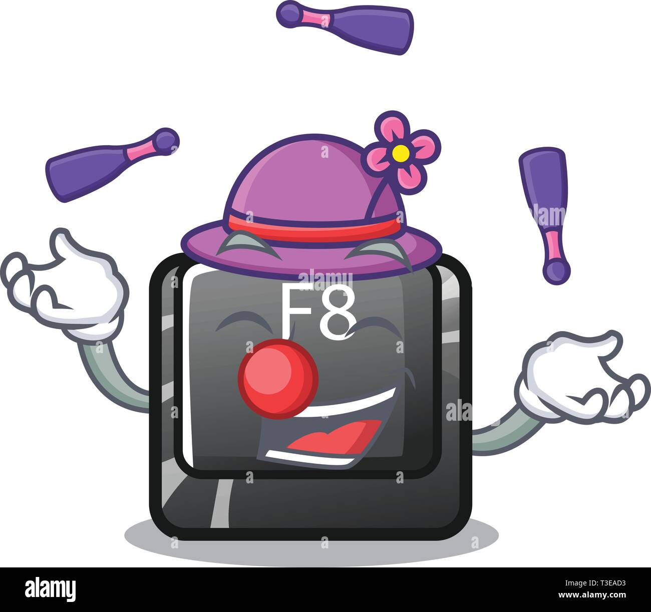 Juggling f8 button displayed on cartoon keyboard Stock Vector Image ...