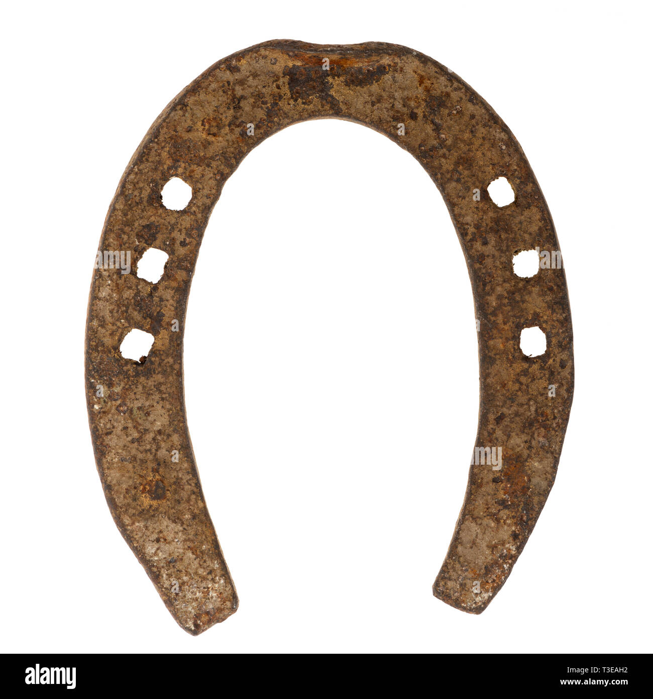 top view of original rusty horseshoe isolated on white background Stock ...