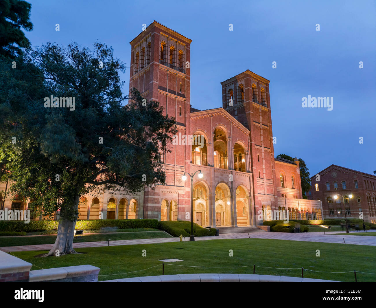 Los Angeles, APR 4: Night exterior view of the Royce Hall on APR 4 ...