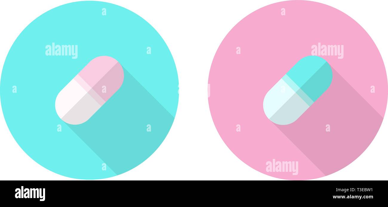 Round Icons with Pills. Flat Design Stock Vector Image & Art - Alamy