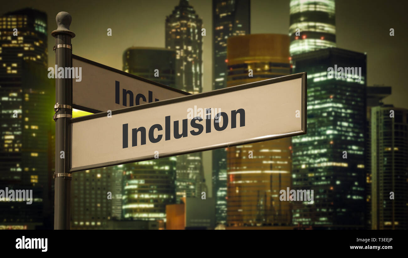Street Sign to Inclusion Stock Photo - Alamy