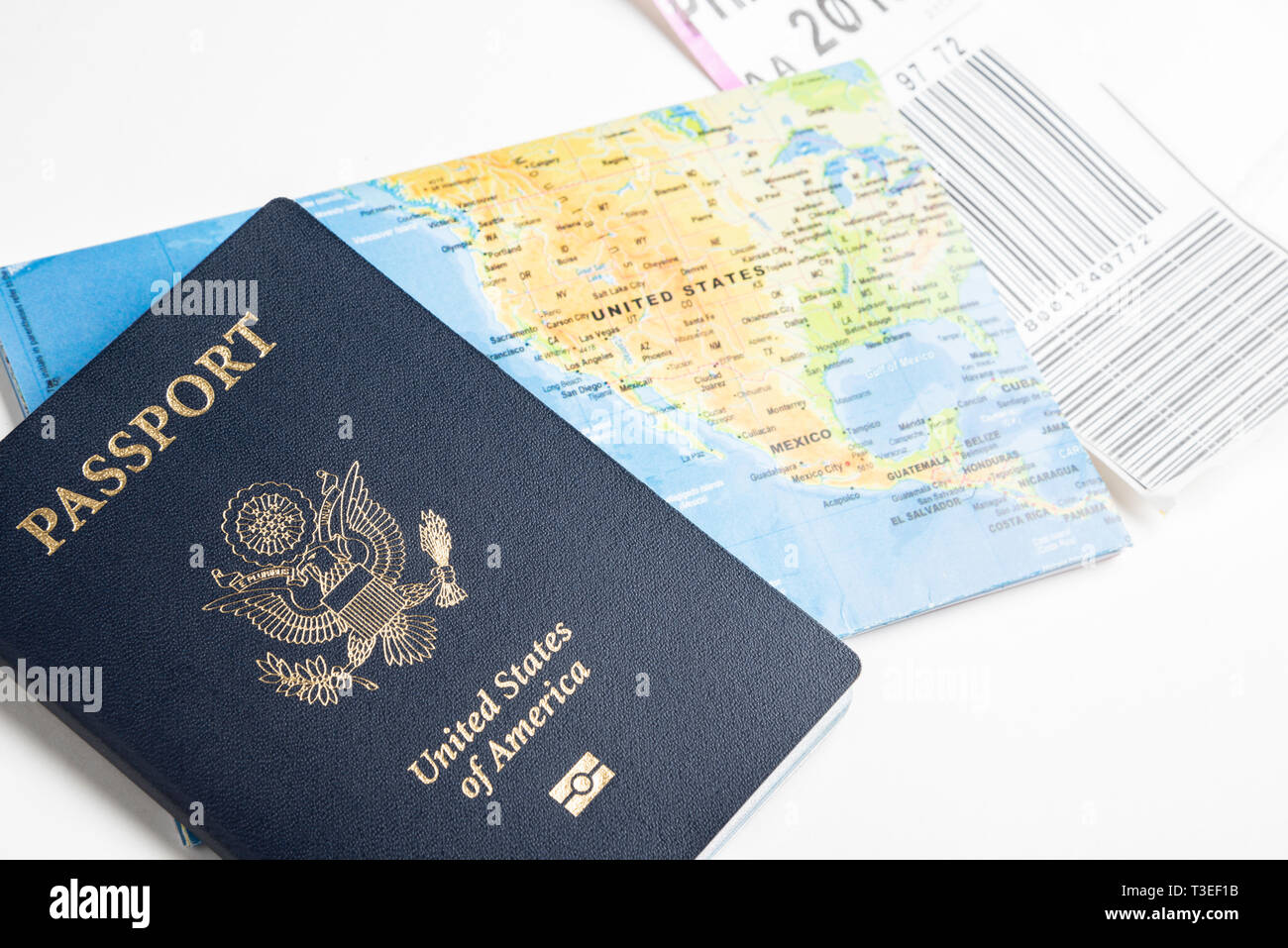 The iconic dark blue hard cover with gold stamp of the American ...