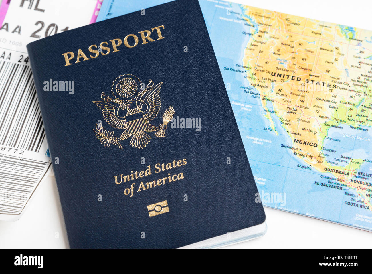 The iconic dark blue hard cover with gold stamp of the American ...