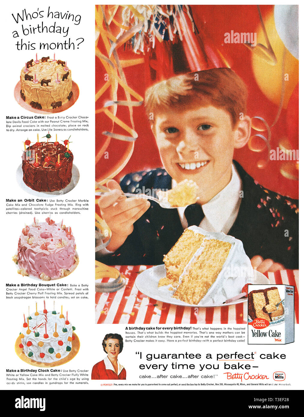 1959 U.S. advertisement for Betty Crocker yellow cake mix Stock Photo ... 1959 U.S. advertisement for Betty Crocker yellow cake mix Stock Photo ...