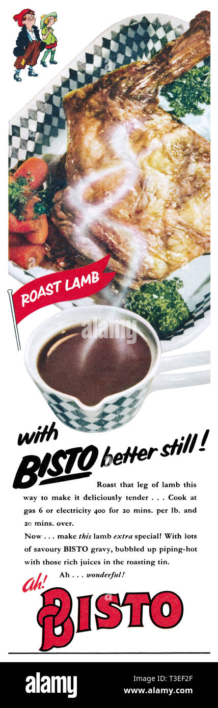 1959 British advertisement for Bisto gravy Stock Photo - Alamy