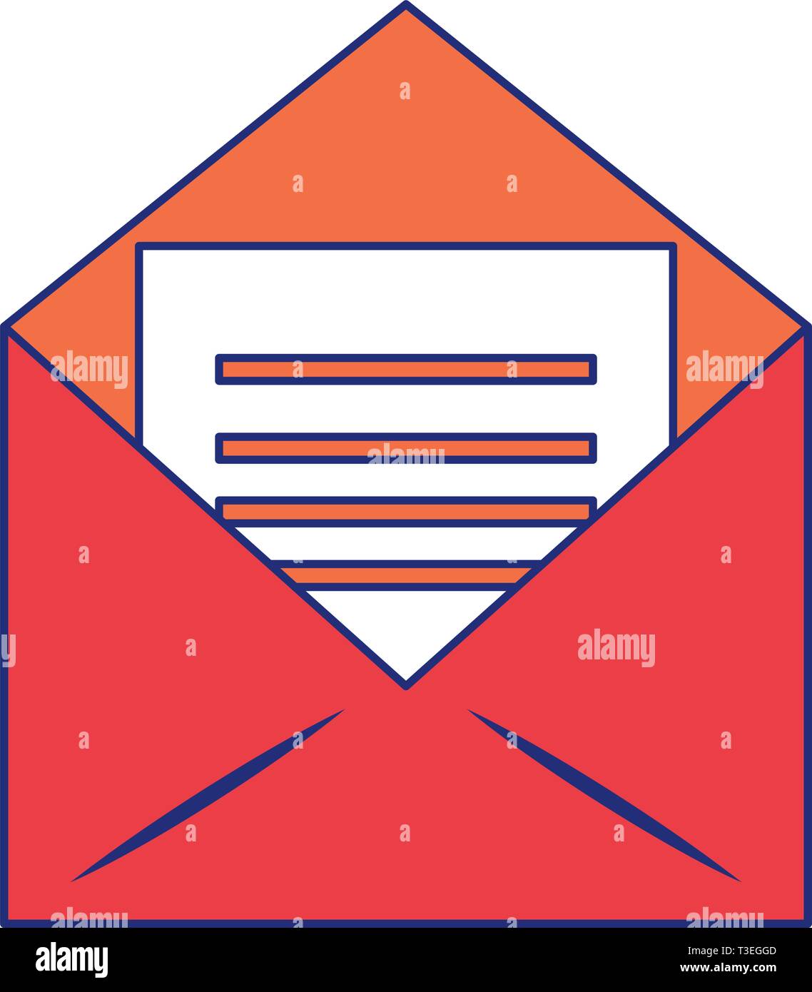 Envelope with letter symbol blue lines Stock Vector Image & Art - Alamy