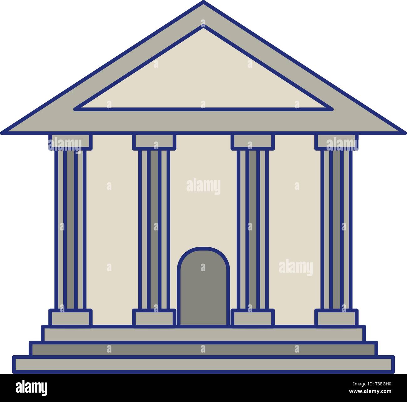 Bank building symbol isolated blue lines Stock Vector Image & Art - Alamy
