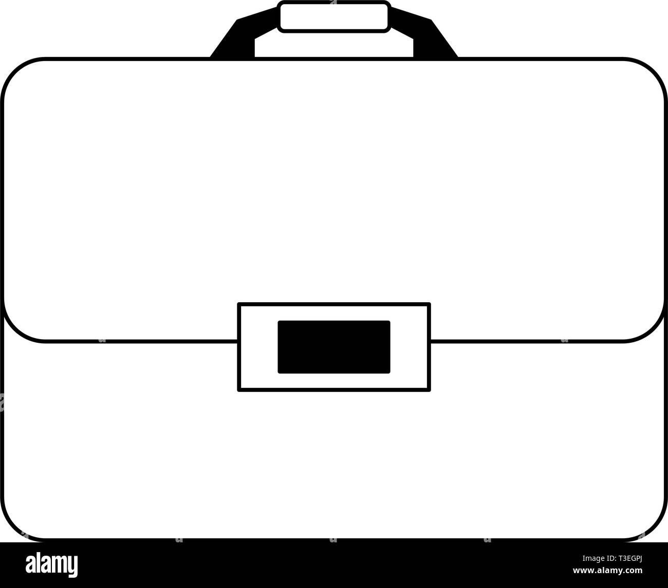 Business briefcase symbol isolated in black and white Stock Vector ...