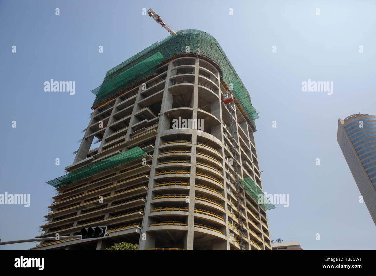 Under-construction high ridge building in Colombo city, Srilanka Stock ...