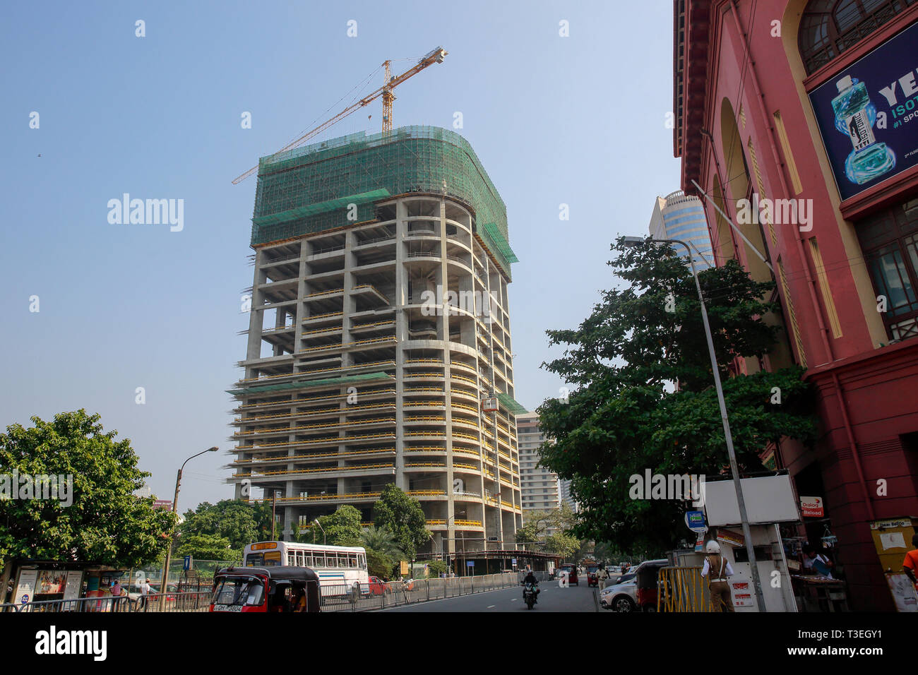 Under-construction high ridge building in Colombo city, Srilanka Stock ...