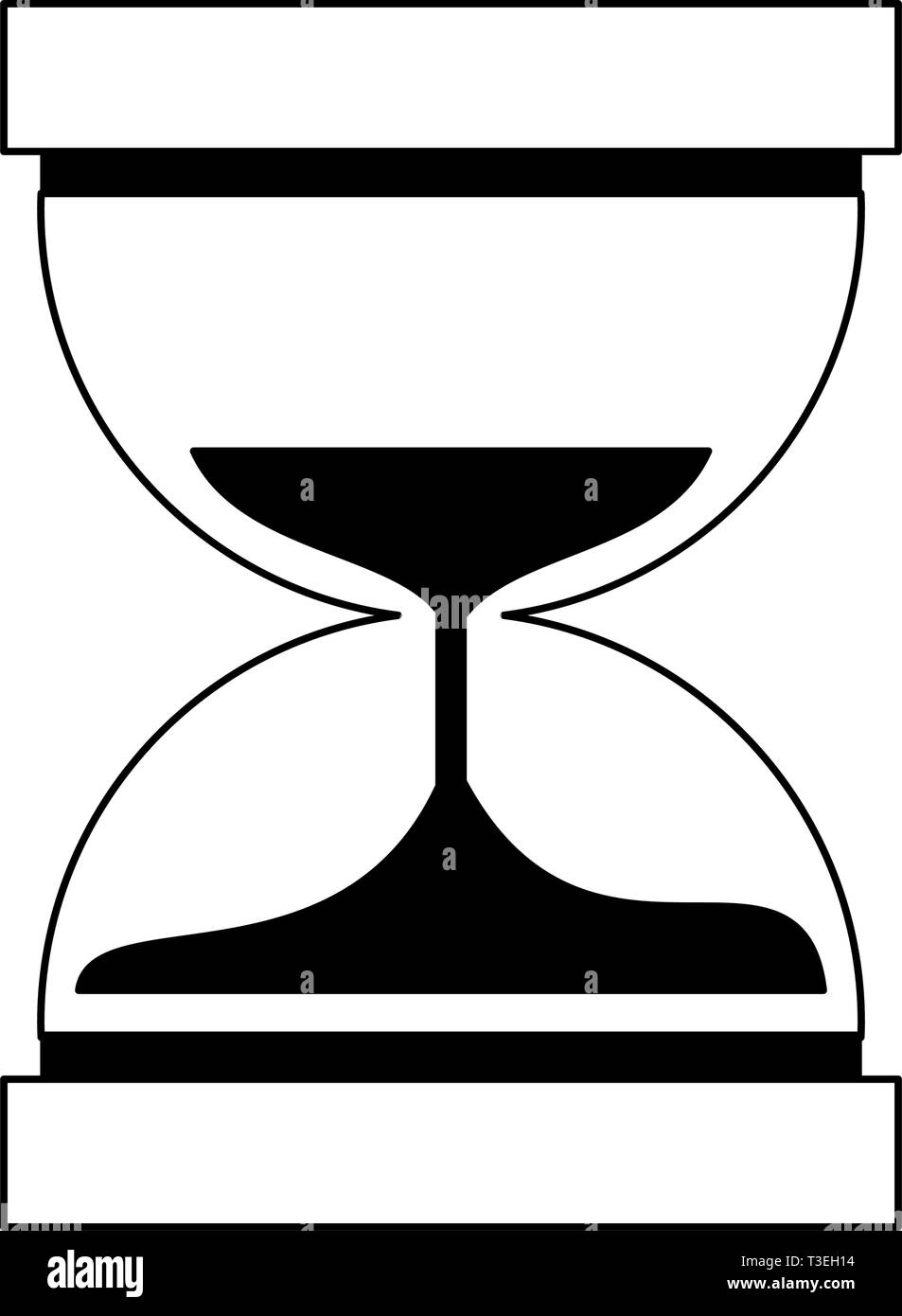 Hourglass antique timer symbol in black and white Stock Vector Image ...