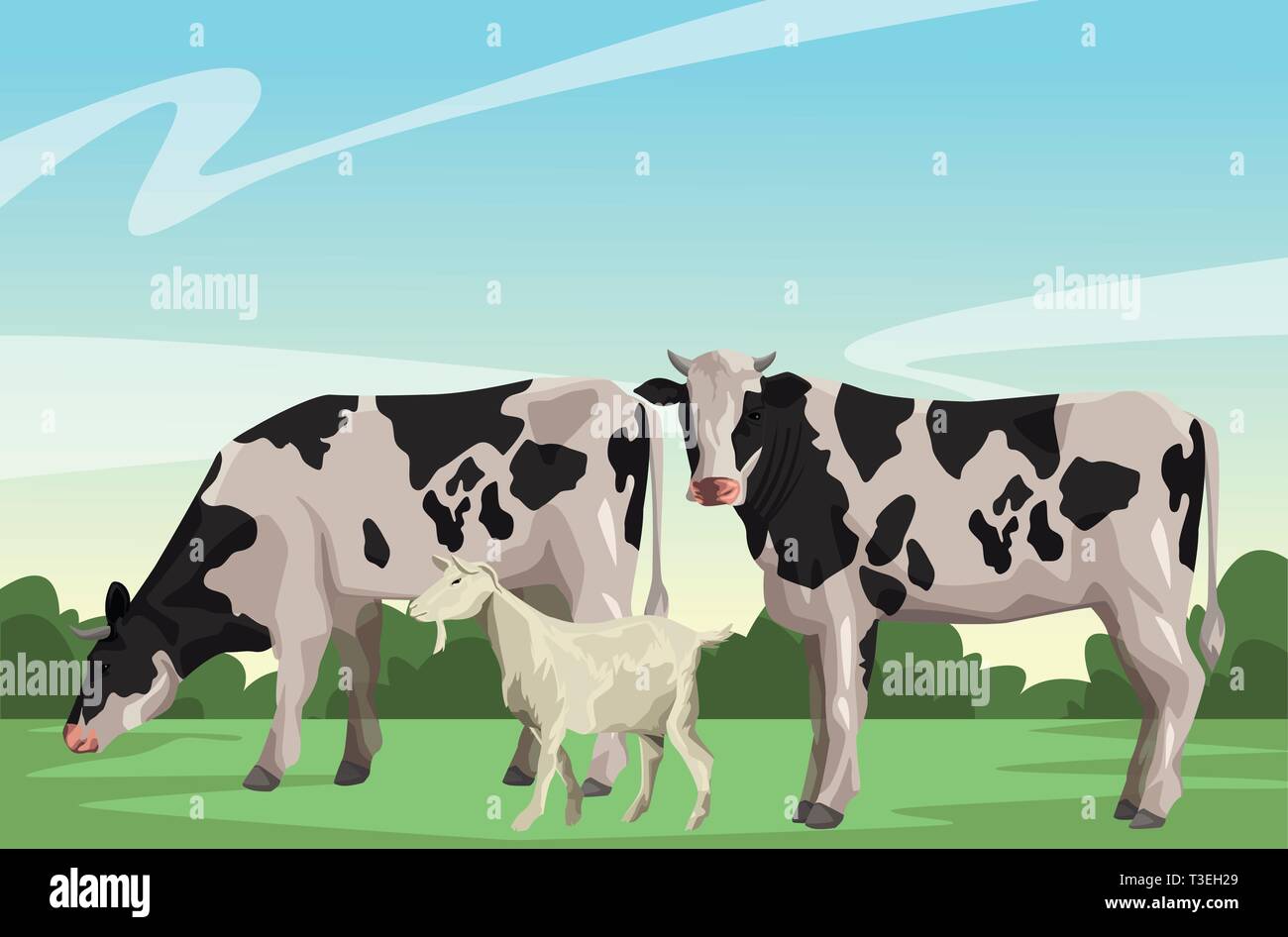 cow and goat Stock Vector Image & Art - Alamy