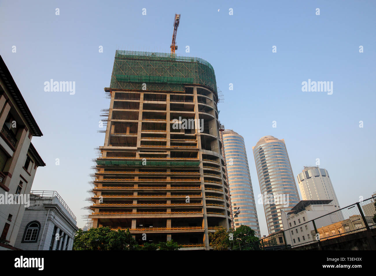 Under-construction high ridge building in Colombo city, Srilanka Stock ...