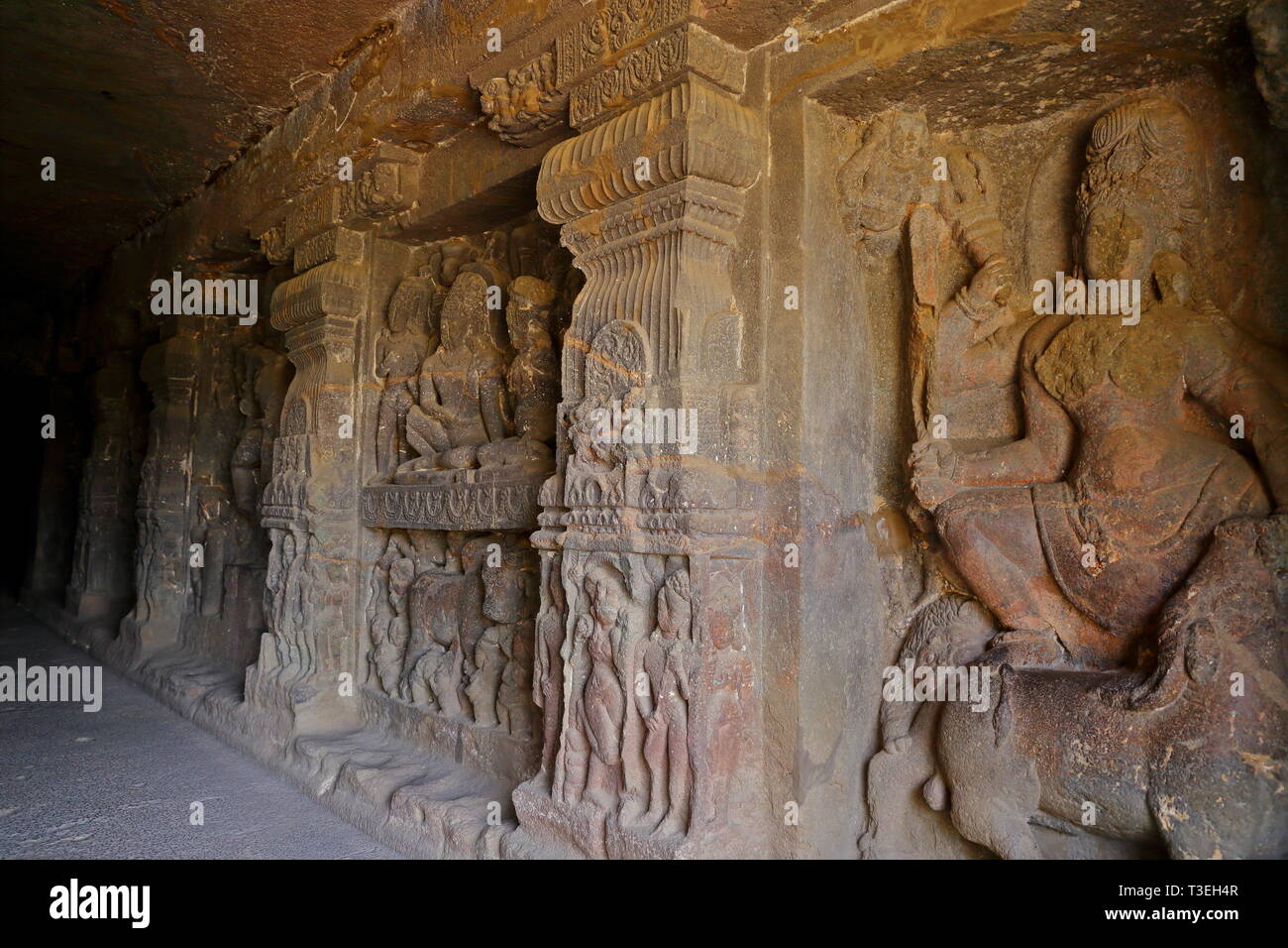 Temple of Ellora caves, the rock-cut temples, AURANGABAD, MAHARASHTRA ...