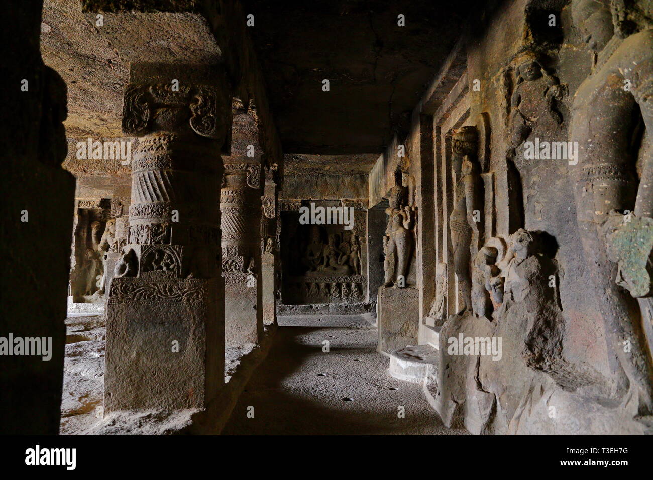 Temple of Ellora caves, the rock-cut temples, AURANGABAD, MAHARASHTRA ...