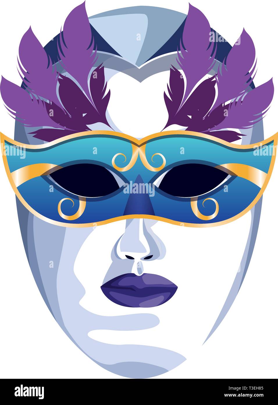 mask with feathers Stock Vector Image & Art - Alamy