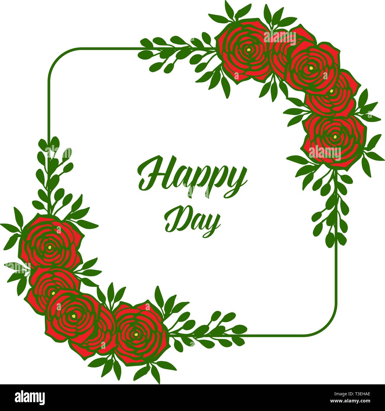 Vector illustration beauty of leaf flower frame for drawing happy day ...