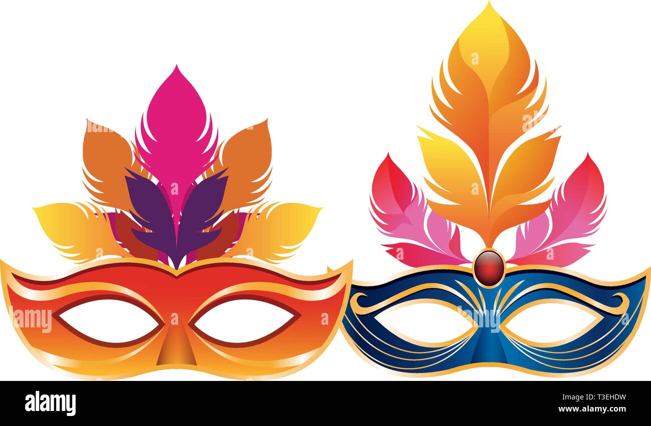 mask with feathers Stock Vector Image & Art - Alamy