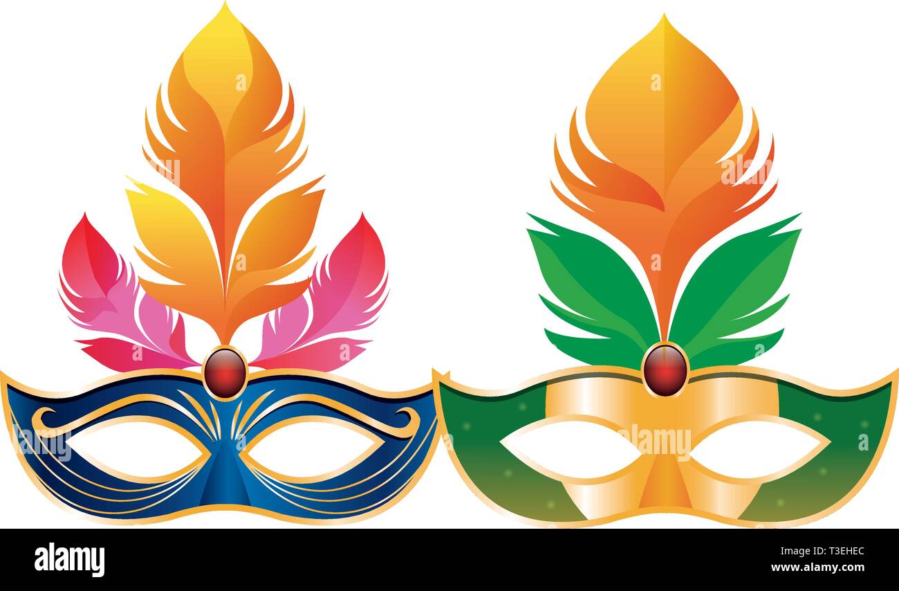 mask with feathers Stock Vector Image & Art - Alamy