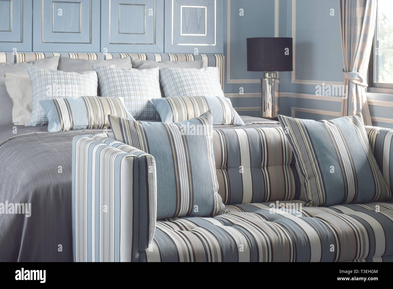 Blue sofa reading lamp hi-res stock photography and images - Alamy