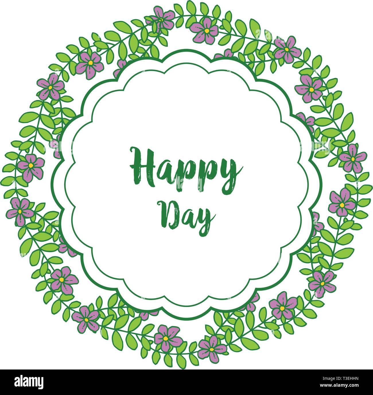 Vector illustration various floral frame for design of invitation happy ...