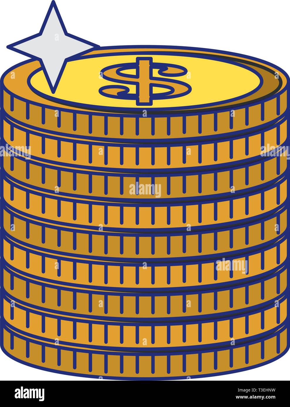 Money coins piled up blue lines Stock Vector Image & Art - Alamy
