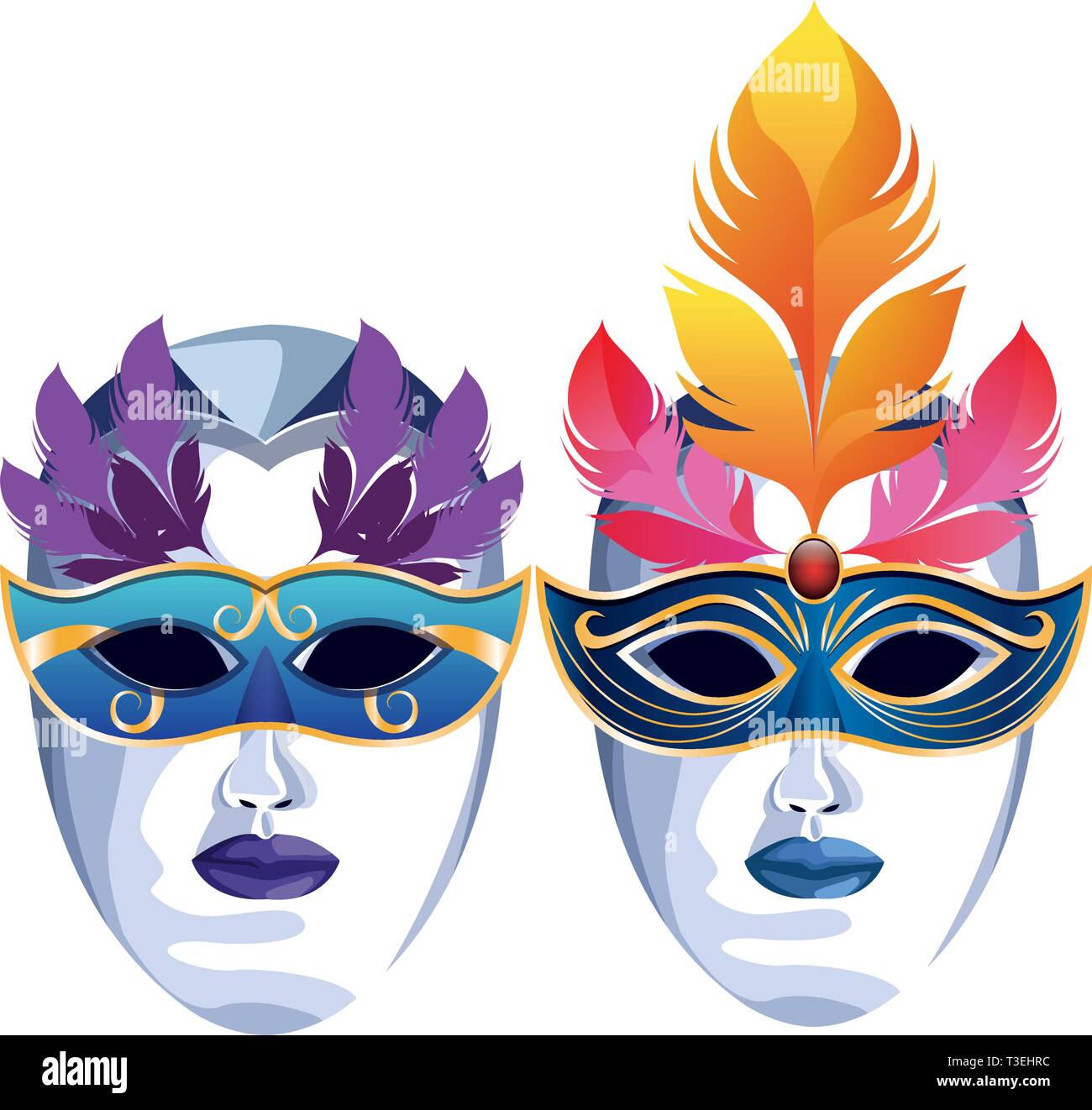 mask with feathers Stock Vector Image & Art - Alamy